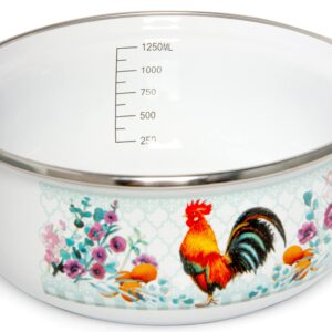 Enamel Aluminum Saucepan Butter Warmer Milk Boiling Melting Pot Golden Rooster Enamel Saucepan 1.45-qt. (1.4 L) Cookware Soup Pot