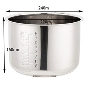 CWDRDX 6L Pressure Cooker Inner Pot Rice Pressure Cooker Stainless Steel Inner Pot Pressure Cooker