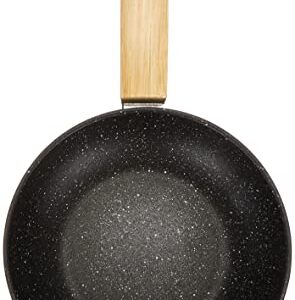 ALLUFLON Etnea Wood Edition Frying Pan, Hardoise Non-Stick and Anti-Scratch Coating, Wood Effect Handle, Safe, 20 cm