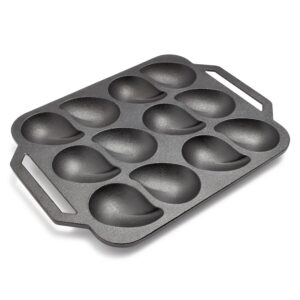 sur la table cast iron oyster pan, 12 cavity, black