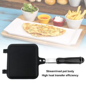 YOUTHINK Double Sided Frying Pan, Non Stick Breakfast Frying Pan Sandwich Bread Maker Breakfast Pot Aluminum Alloy Flip Tray Barbecue Plate for Indoor Outdoor Cooked Chicken Fish