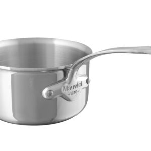 Mauviel M'Cook 5-Ply Polished Stainless Steel Sauce Pan, And Cast Stainless Steel Handle, 0.8-qt, Made In France