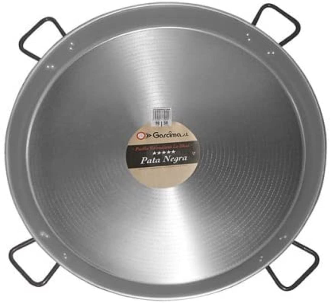 Garcima Polished Steel Paella Pan, Grey, 90 cm