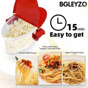 Microwave Pasta Boat,Microwave Pasta Cooker with Strainer,Rapid Pasta Cooker Not Sticking or Waiting for Boil