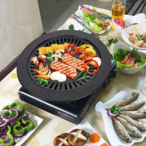 Haofy Master Grill Pan, Korean Traditional BBQ Grill Pan, Stovetop Nonstick Indoor/Outdoor Smokeless Grill Cast Iron Grill Pan