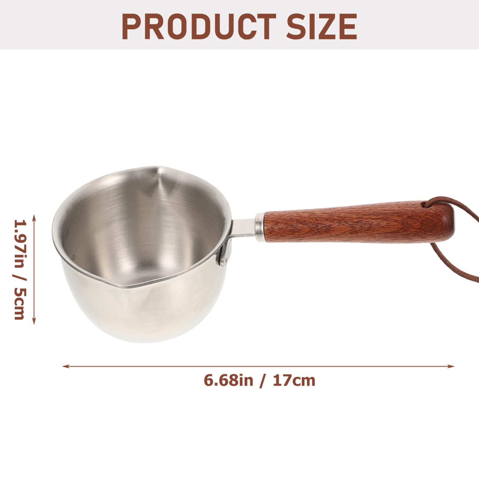 Luxshiny Pour Oil Small Pot Nonstick Saucepan Small Pots for Cooking Small Sauce Pan Yukihira Saucepan Caraway Cookware Small Casserole Water Ladle Baby Turkey Stainless Steel Wooden Handle