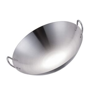 Alipis Camping Cooking Pot Stainless Steel Wok Round Bottom Outdoor Pot Woks Stir-fry Pans