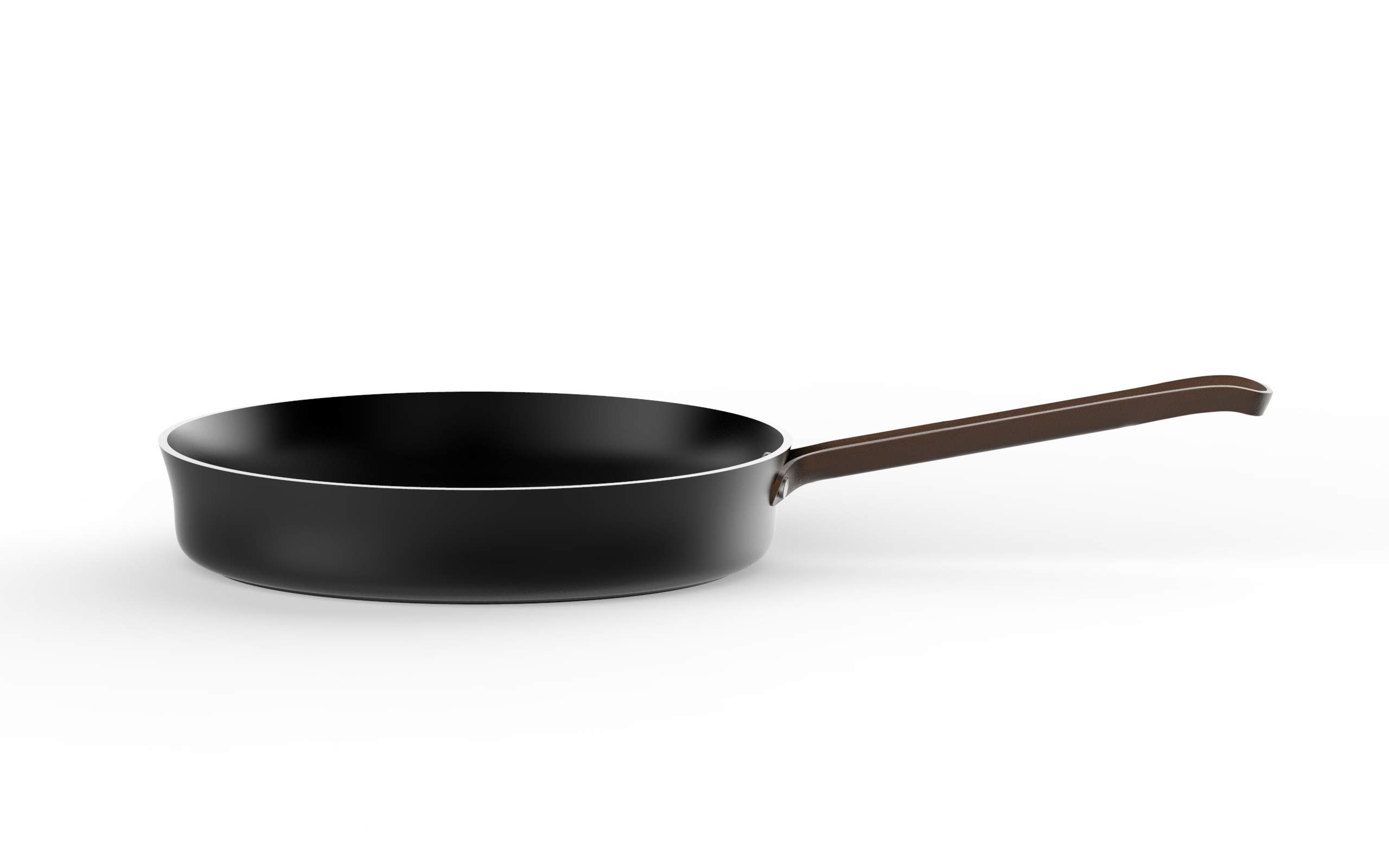 Alessi edo Long-Handled Frying pan, Ø 28, steel,brown