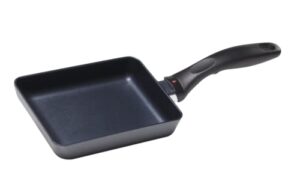 swiss diamond japanese omelet pan (tamagoyaki) 5"x7" hd nonstick diamond coated aluminum, dishwasher & oven safe grey