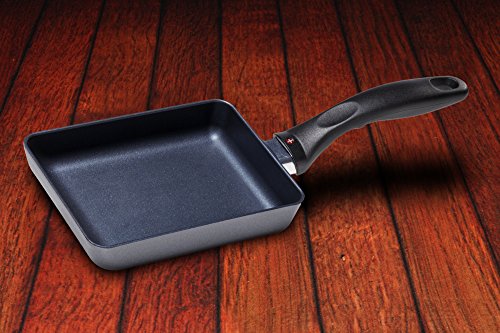 Swiss Diamond Japanese Omelet Pan (Tamagoyaki) 5"x7" HD Nonstick Diamond Coated Aluminum, Dishwasher & Oven Safe Grey