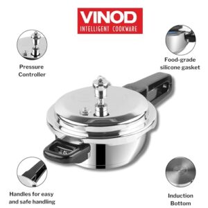 Vinod P-Sen Splendid Stainless Steel Sandwich Bottom Pressure Pan, Senior