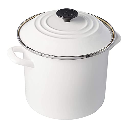 Le Creuset Enamel On Steel Stockpot, 8 quarts, White