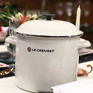 Le Creuset Enamel On Steel Stockpot, 8 quarts, White