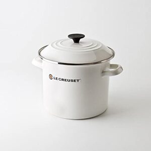 Le Creuset Enamel On Steel Stockpot, 8 quarts, White