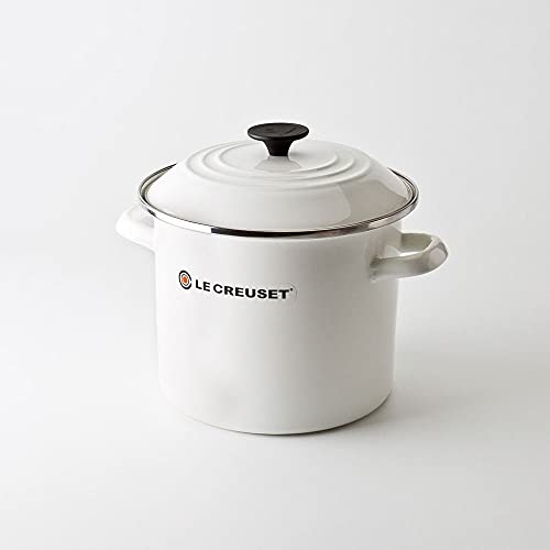 Le Creuset Enamel On Steel Stockpot, 8 quarts, White