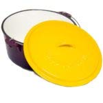 cajun classic 4.5 qt. enamel cast iron dutch oven - purple & gold - gl10487pg