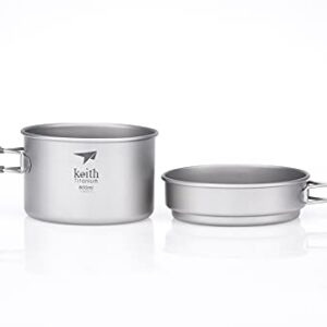 Keith Titanium Ti6012 2-Piece Pot and Pan Cook Set - 1200ml