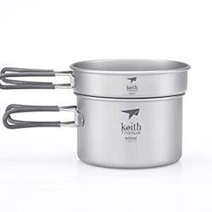 Keith Titanium Ti6012 2-Piece Pot and Pan Cook Set - 1200ml