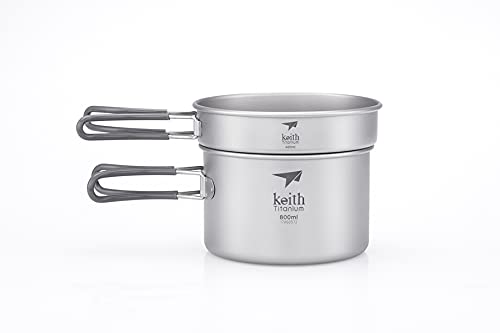 Keith Titanium Ti6012 2-Piece Pot and Pan Cook Set - 1200ml