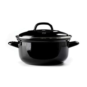 bk indigo aluminum heavy-gauge carbon steel, induction, 3.5qt nonstick glaze dutch oven, dishwasher safe, black