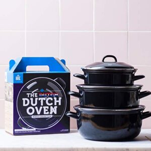 BK Indigo Aluminum Heavy-Gauge Carbon Steel, Induction, 3.5QT Nonstick Glaze Dutch Oven, Dishwasher Safe, Black