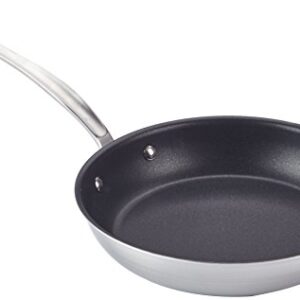 Mauviel M'Urban 3 Tri-Ply Brushed Stainless Steel Nonstick Frying Pan With Cast Stainless Steel Handle, 9.4-in, Made In France