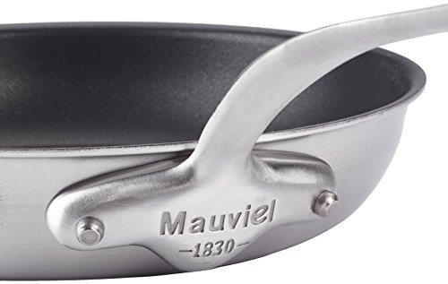 Mauviel M'Urban 3 Tri-Ply Brushed Stainless Steel Nonstick Frying Pan With Cast Stainless Steel Handle, 9.4-in, Made In France