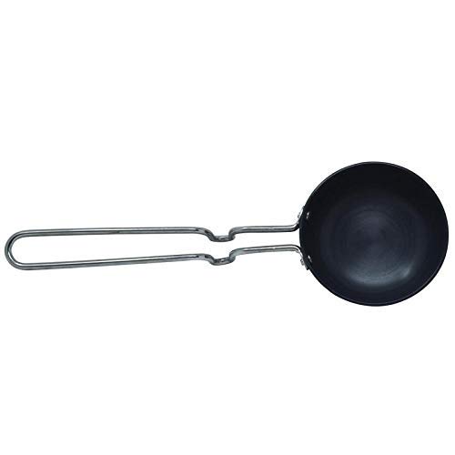 Tanish Trading Aluminium Mini Tadka Pan/Frying Pan with Handle, 2.5 mm Thickness, Black