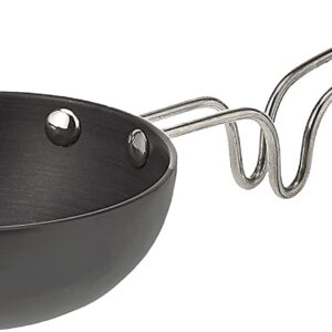 Tanish Trading Aluminium Mini Tadka Pan/Frying Pan with Handle, 2.5 mm Thickness, Black