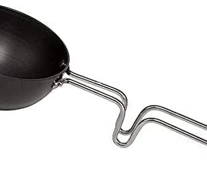 Tanish Trading Aluminium Mini Tadka Pan/Frying Pan with Handle, 2.5 mm Thickness, Black