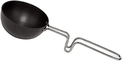 Tanish Trading Aluminium Mini Tadka Pan/Frying Pan with Handle, 2.5 mm Thickness, Black