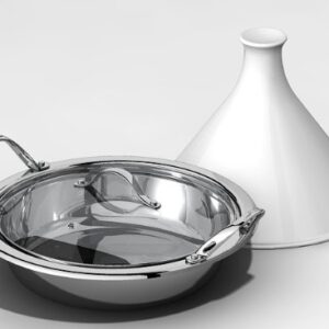 Cooks Standard Multi-Ply Clad Stainless Steel Tagine with 2 Handle and Extra Glass Lid, 4.5-Quart