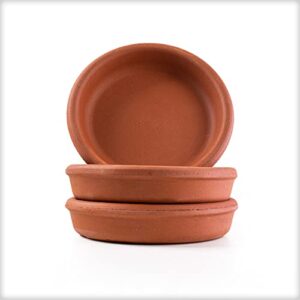 luksyol handmade unglazed clay bowls: elevate your culinary experience with a set of 3 (6.3 x 1.57 in) | authentic terracotta cooking for indian, mexican, korean cuisine | microwave-friendly and safe|