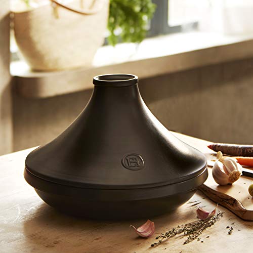 Emile Henry Delight 4.0 Quart Ceramic Tagine, Slate with Slate Lid