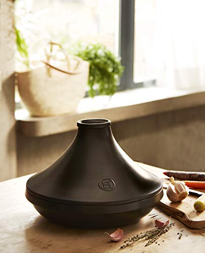 Emile Henry Delight 4.0 Quart Ceramic Tagine, Slate with Slate Lid