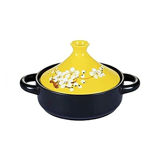 Easy To Clean Clay Ceramics Casseroles Flower Painted Moroccan Tagine PotSlow Cooker For Cooking Healthy Food 22.5.29