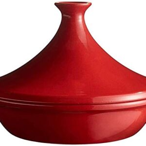 Casserole Dishes with Lids Tagine Cooking Pot with Lid, Medium Simple Cooking Tagine Lead Free (Red)