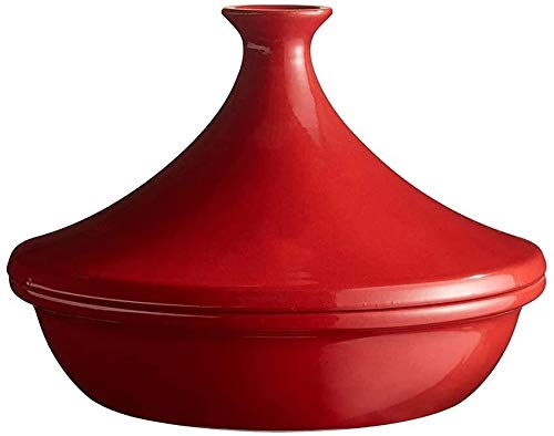 Casserole Dishes with Lids Tagine Cooking Pot with Lid, Medium Simple Cooking Tagine Lead Free (Red)