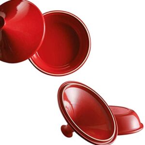 Casserole Dishes with Lids Tagine Cooking Pot with Lid, Medium Simple Cooking Tagine Lead Free (Red)