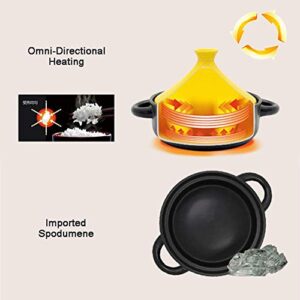 Tagine Cooking Pot, Braiser Pan with Ceramic, High Temperature Resistance Multifunctional Pot for Home Kitchen or Restaurant, Casserole Soup Slow Cooker Ceramic/Green