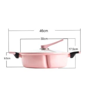 MYYINGBIN 8 Liter Separation Hot Pot with Non-Stick Coating, Stew Pot with Lid, Large Saucepan for Family Use, Green