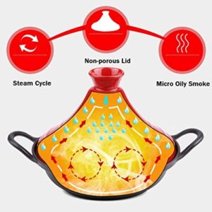 27cm High Gloss Enamel Moroccan Tagine Pot Easy To Clean Casserole Enameled Cast Iron Pot For 2-4 People 22.5.26