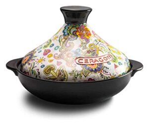 2l easy to clean flower pattern moroccan tagine casserole pot for medium to extra large home cookin 22.5.26 (size : 2l)