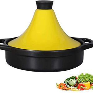 Casserole Dish With Lid Ceramic Cookware Tagi Cooking Pot, Braiser Pan with Ceramic Tagine Cooking Pot Home Soup Pot Slow Cooker, Multipurpose Use for Home Kitchen or Restaurant Ceramic / 1.2L ZHEYANG