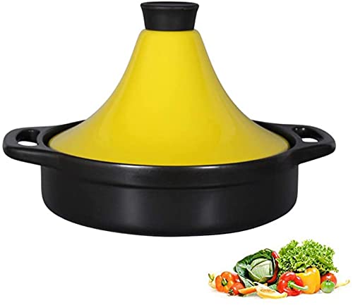 Casserole Dish With Lid Ceramic Cookware Tagi Cooking Pot, Braiser Pan with Ceramic Tagine Cooking Pot Home Soup Pot Slow Cooker, Multipurpose Use for Home Kitchen or Restaurant Ceramic / 1.2L ZHEYANG