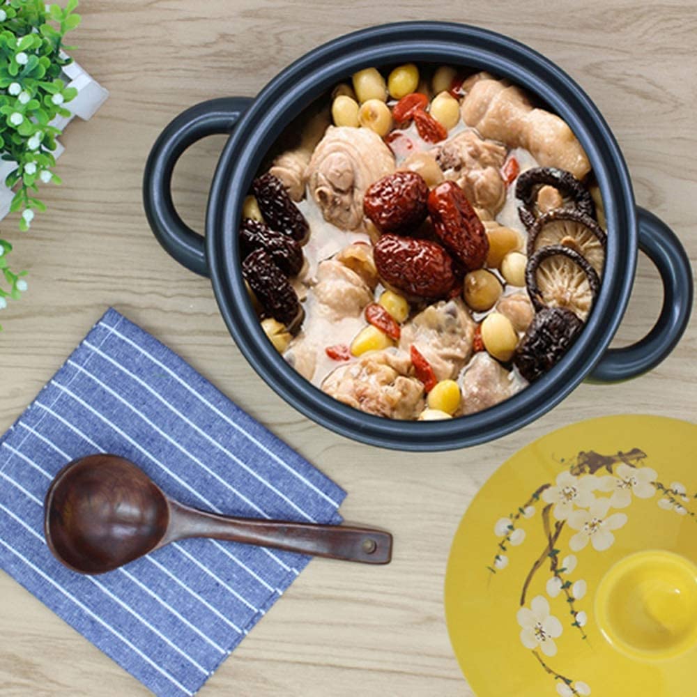 Casserole Dish With Lid Ceramic Cookware Tagi Cooking Pot, Braiser Pan with Ceramic Tagine Cooking Pot Home Soup Pot Slow Cooker, Multipurpose Use for Home Kitchen or Restaurant Ceramic / 1.2L ZHEYANG