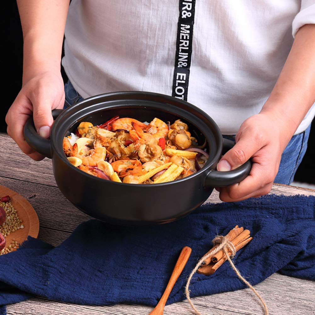 JINXIU Casserole Tagine Pot Cookware, 20Cm Cooking Tagine Pot Casserole Pots with Lids Medium Simple Cooking Tagine Lead Free Cold and Heat Resistant