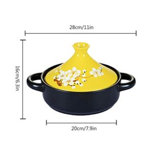 Casserole Dish with Lid Soup Pot Cooking Tagine Pot, 20Cm Tagine Pot Cookware Casserole Pots with Lids Medium Simple Cooking Tagine Lead Free for Home Kitchen 1.5L