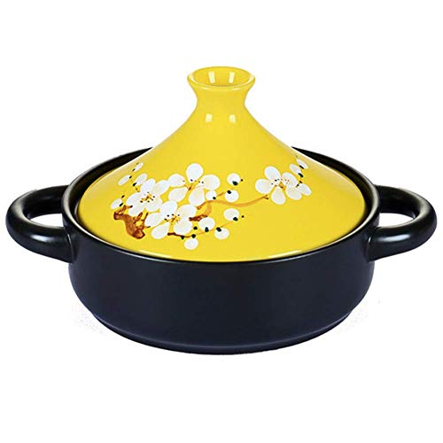 Casserole Dish with Lid Soup Pot Cooking Tagine Pot, 20Cm Tagine Pot Cookware Casserole Pots with Lids Medium Simple Cooking Tagine Lead Free for Home Kitchen 1.5L