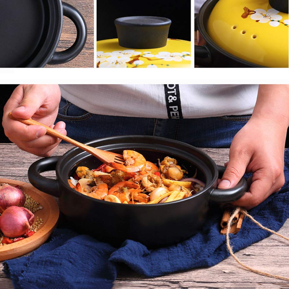 Casserole Dish with Lid Soup Pot Tagine Pot Cookware, 20Cm Cooking Tagine Pot Casserole Pots with Lids Medium Simple Cooking Tagine Lead Free Cold and Heat Resistant